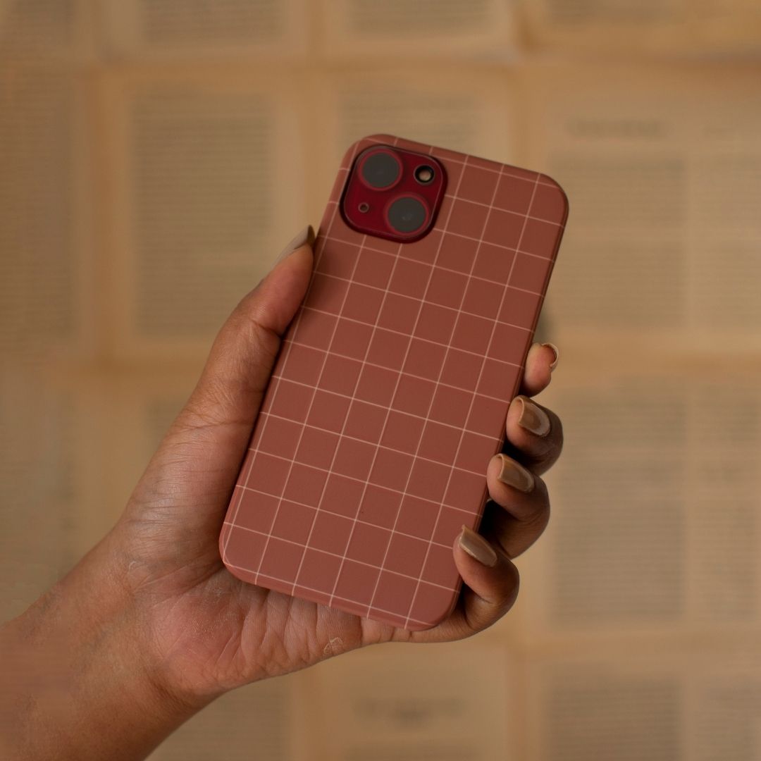 Brown Checks Hard Case | Aesthetic Phone Covers – Still Accessories